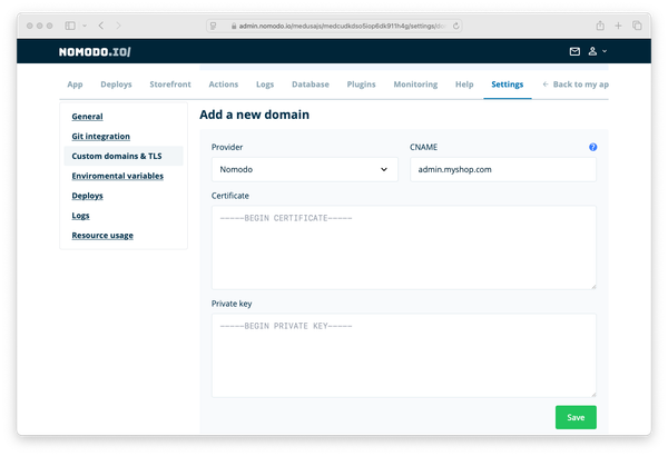 How To Setup Medusajs Backend On A Custom Domain